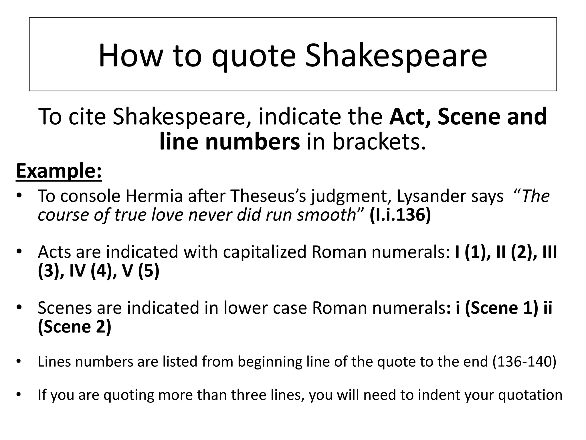 How to quote shakespeare | PPTX