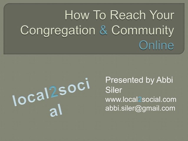 Social Media For Churches & Congregations | PPTX