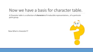 How to read a character table | PPTX