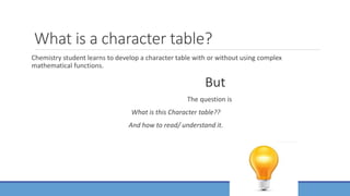 How to read a character table | PPTX