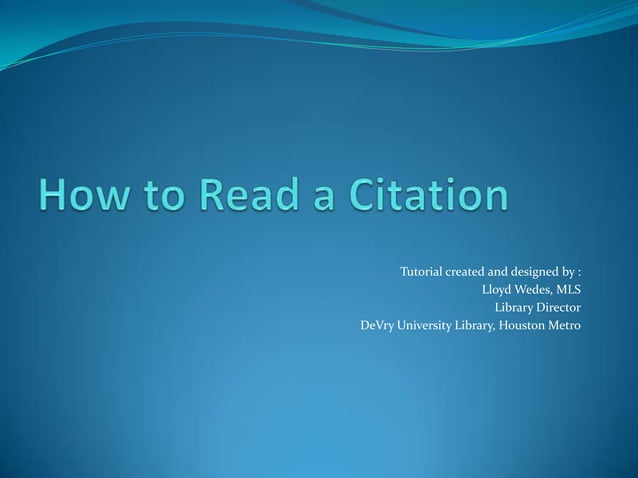 How to read an APA citation | PPT