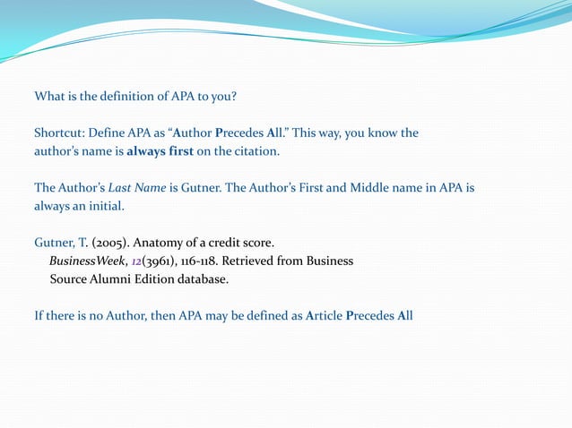 How to read an APA citation | PPT