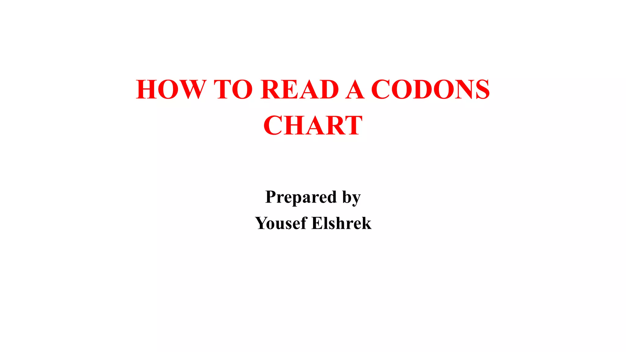 How to read a codons chart | PDF