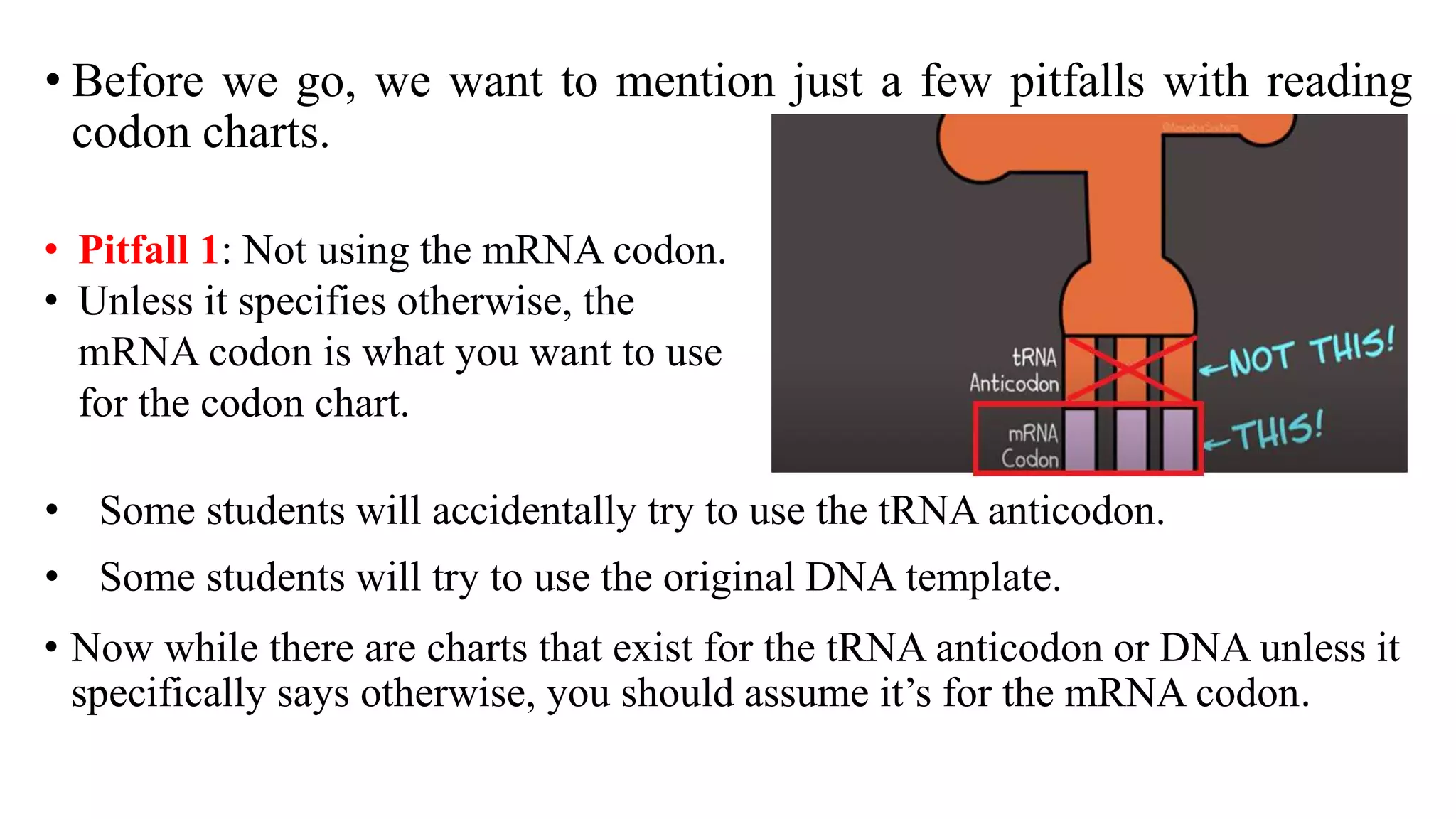 How to read a codons chart | PDF