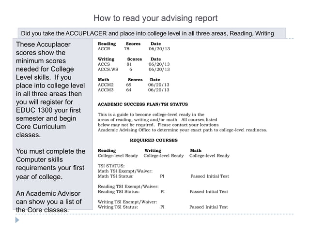 How to read advising report | PPTX