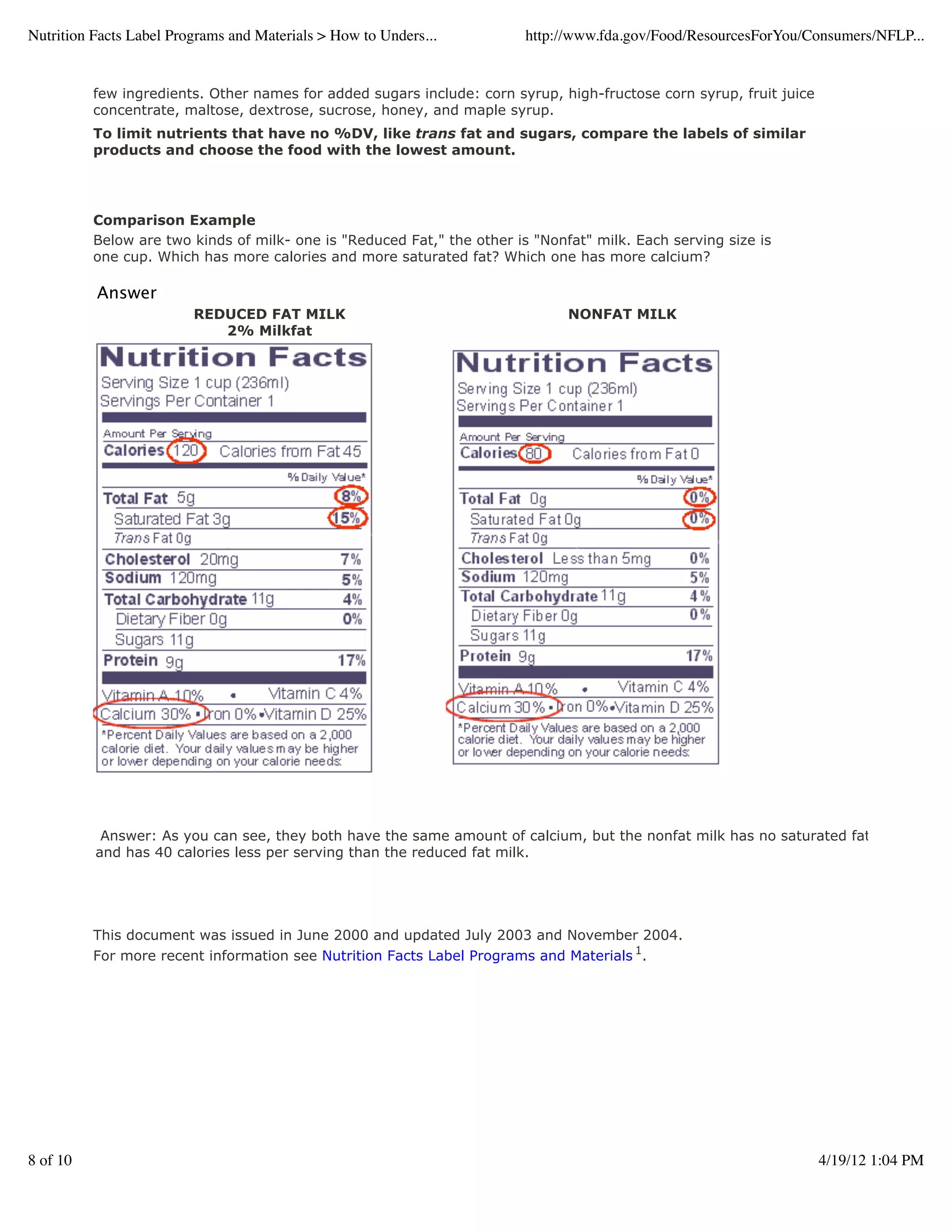 Understanding food labels | PDF