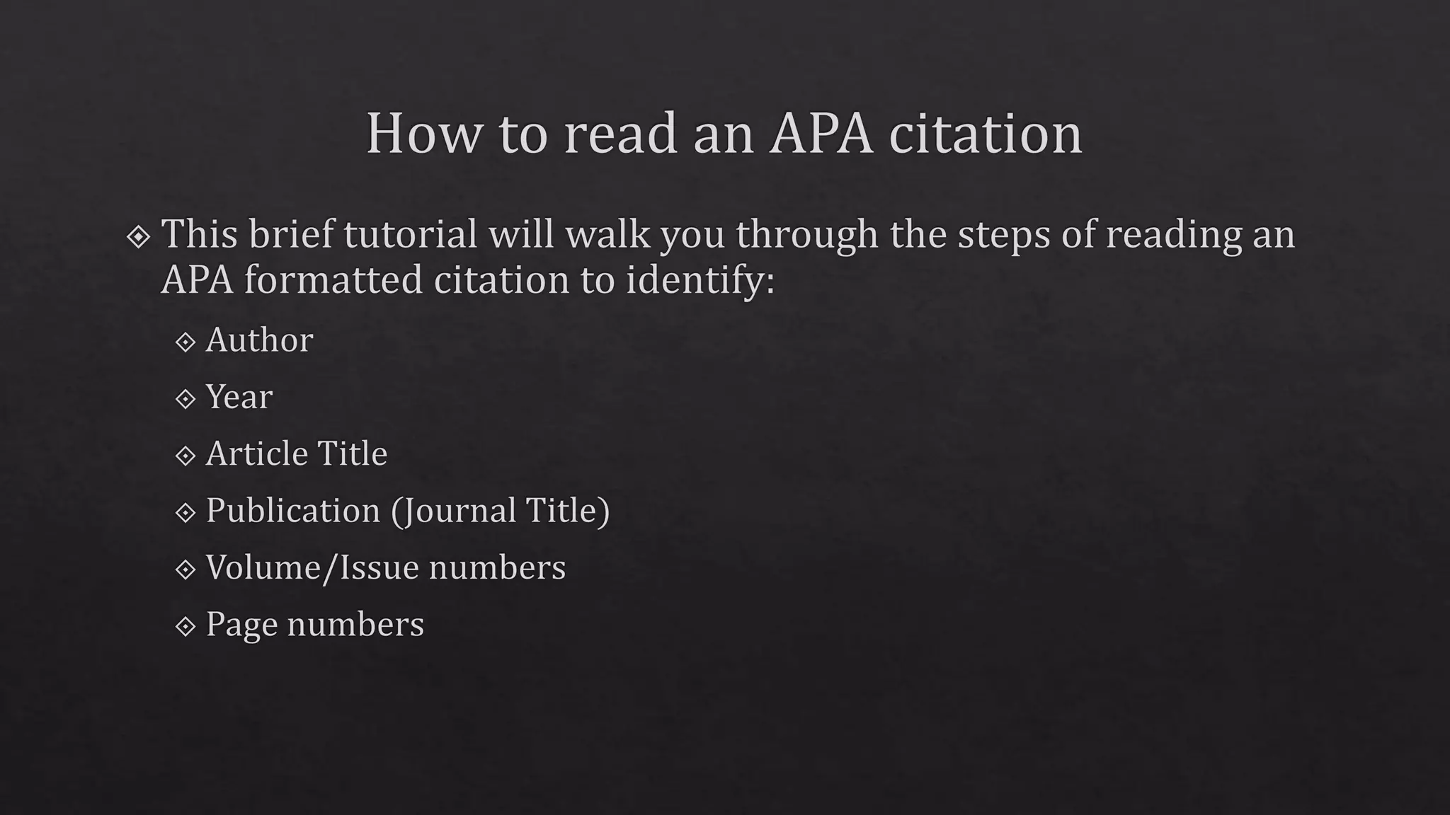 How to read APA citation | PPT