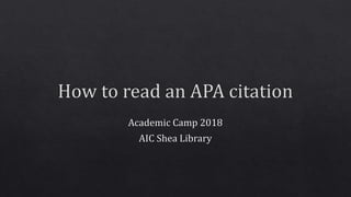 How to read APA citation | PPT