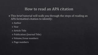 How to read APA citation | PPT