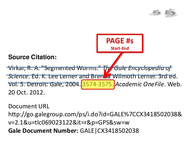 How to read a GALE reference citation