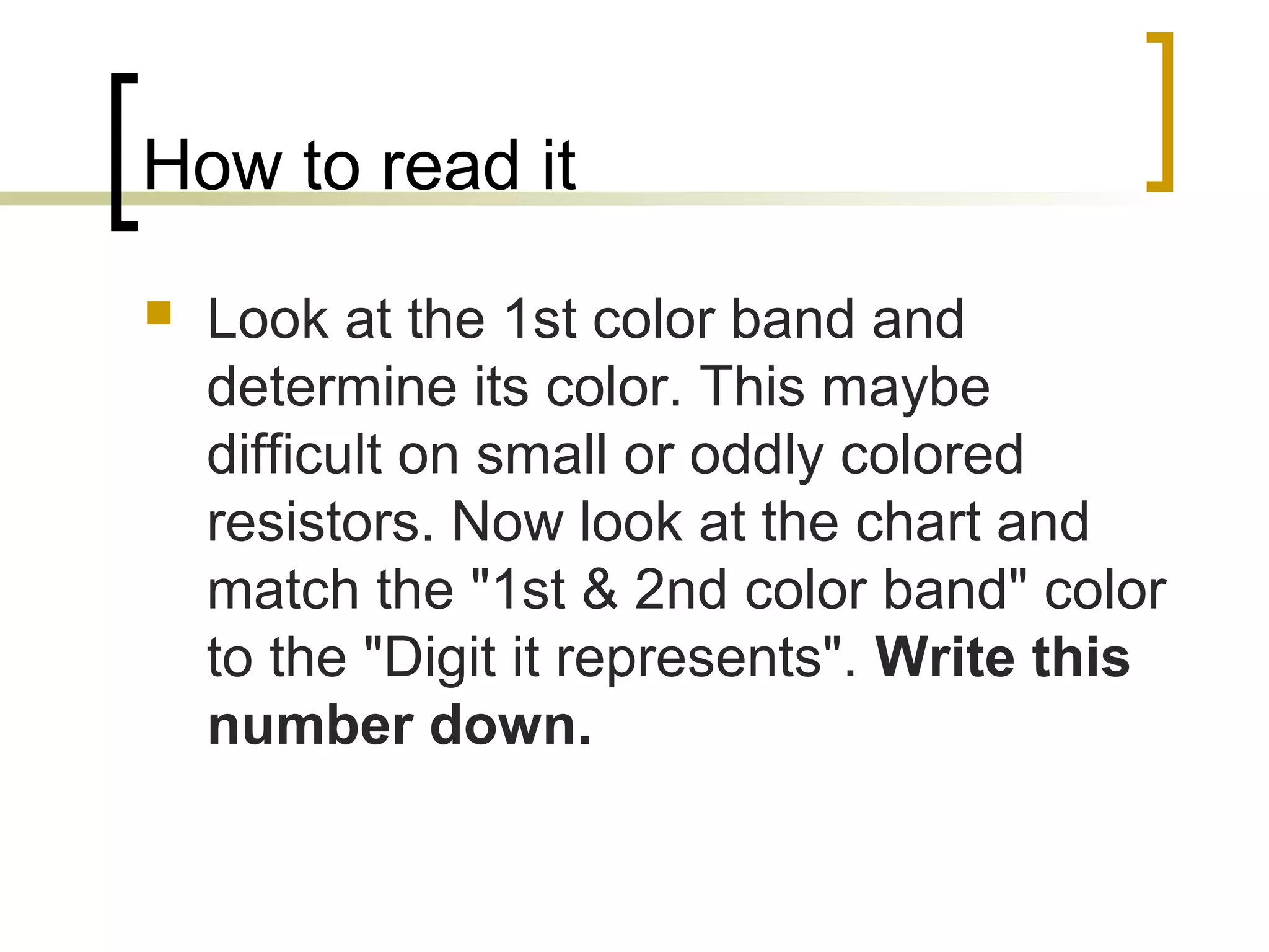 How to read a resistor | PPT