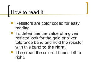 How to read a resistor | PPT