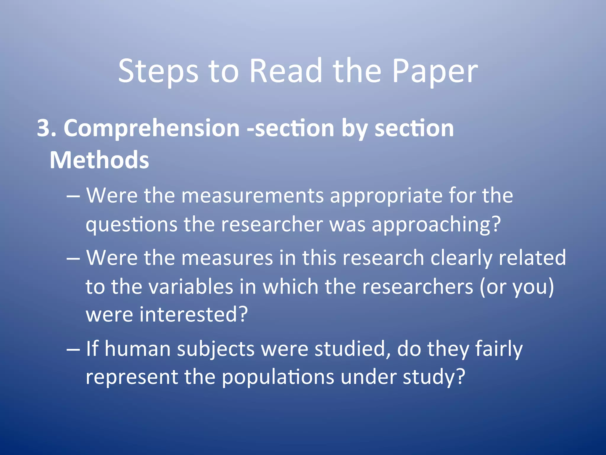 How to read a scientific paper | PDF