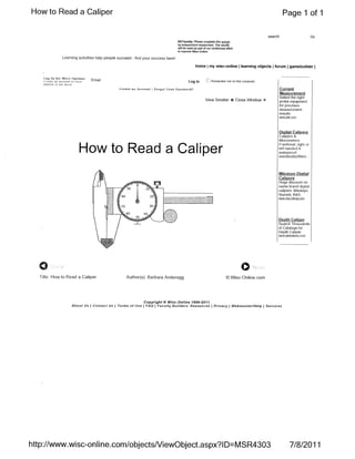 How to read calipers | PDF