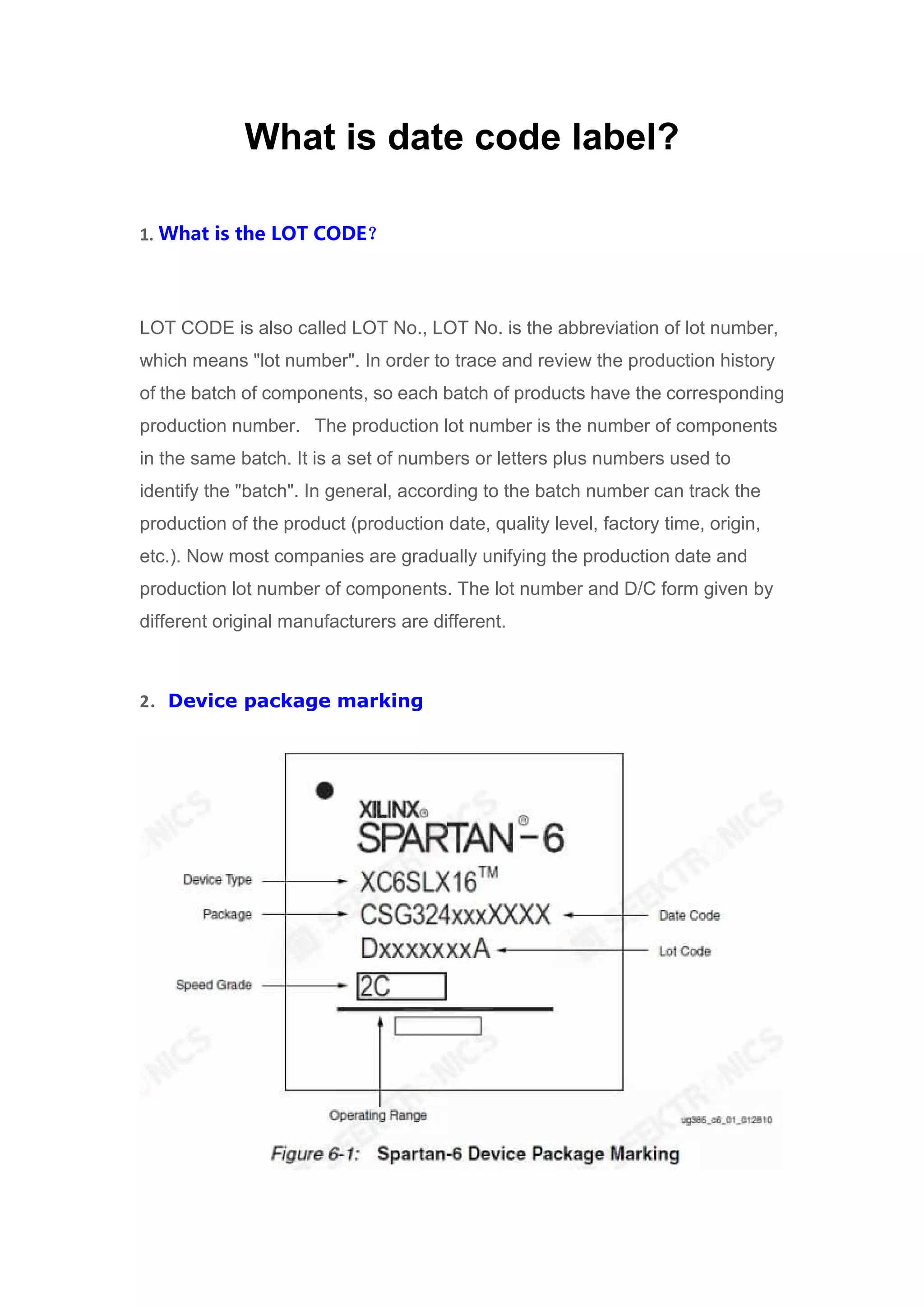 How To Read Date Code On Electronic Components Pdf Manufacturing Industry Industries