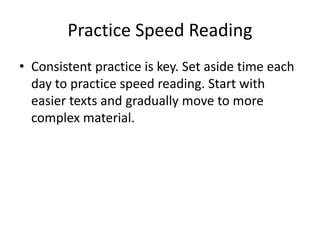 How to Read Faster Books or Increase Speed | PPTX