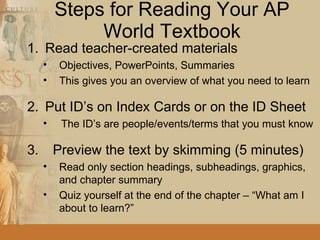 How To Read In Ap World History | PPT