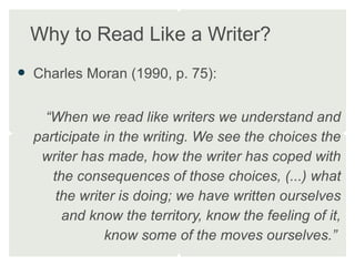 How to read like a writer | PPT