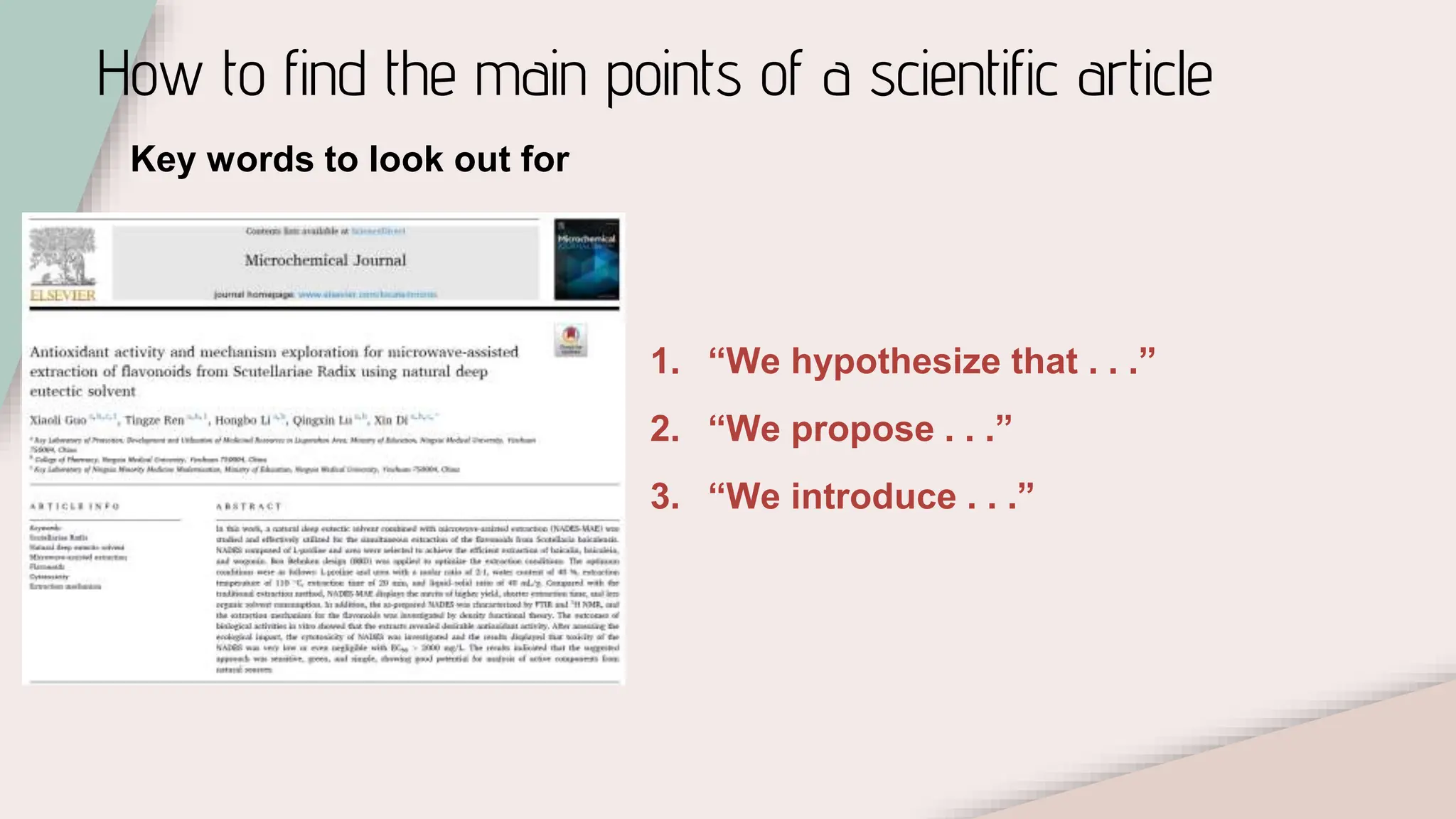 How to Read and Comprehend Scientific Articles | PPT