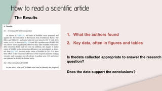 How to Read and Comprehend Scientific Articles | PPT
