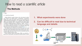 How to Read and Comprehend Scientific Articles | PPT