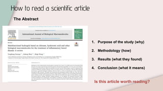 How to Read and Comprehend Scientific Articles | PPT