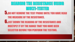 HOW TO READ THE RESISTANCE USING MULTI-TESTER.pptx | Physics | Science