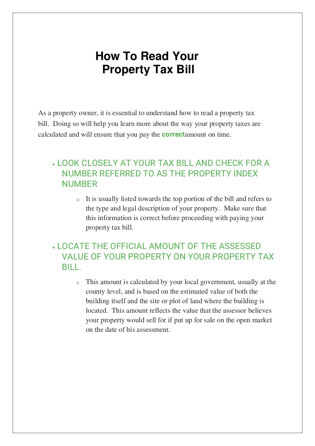 How to read your property tax bill