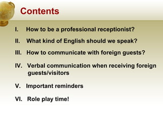 How to receive foreign guests | PPT