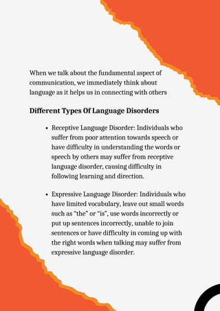 How To Recognise Symptoms Of Language Disorder? | PDF