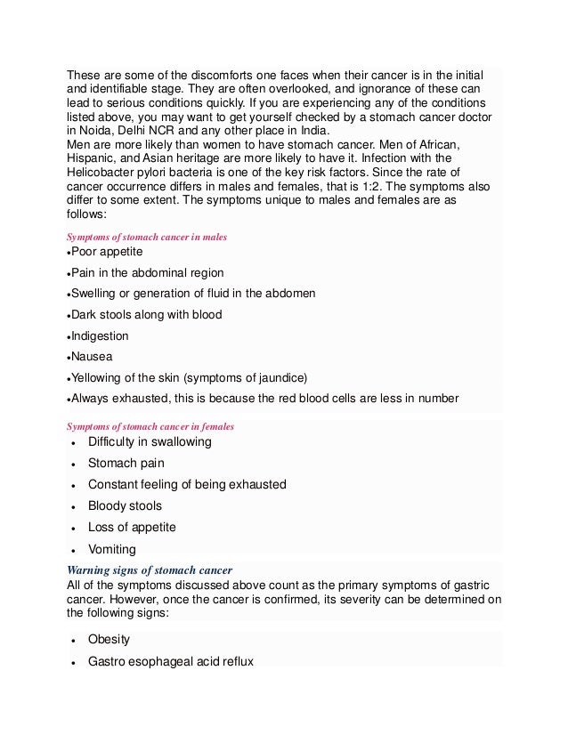 How to recognize signs and symptoms of Stomach Cancer | PPT