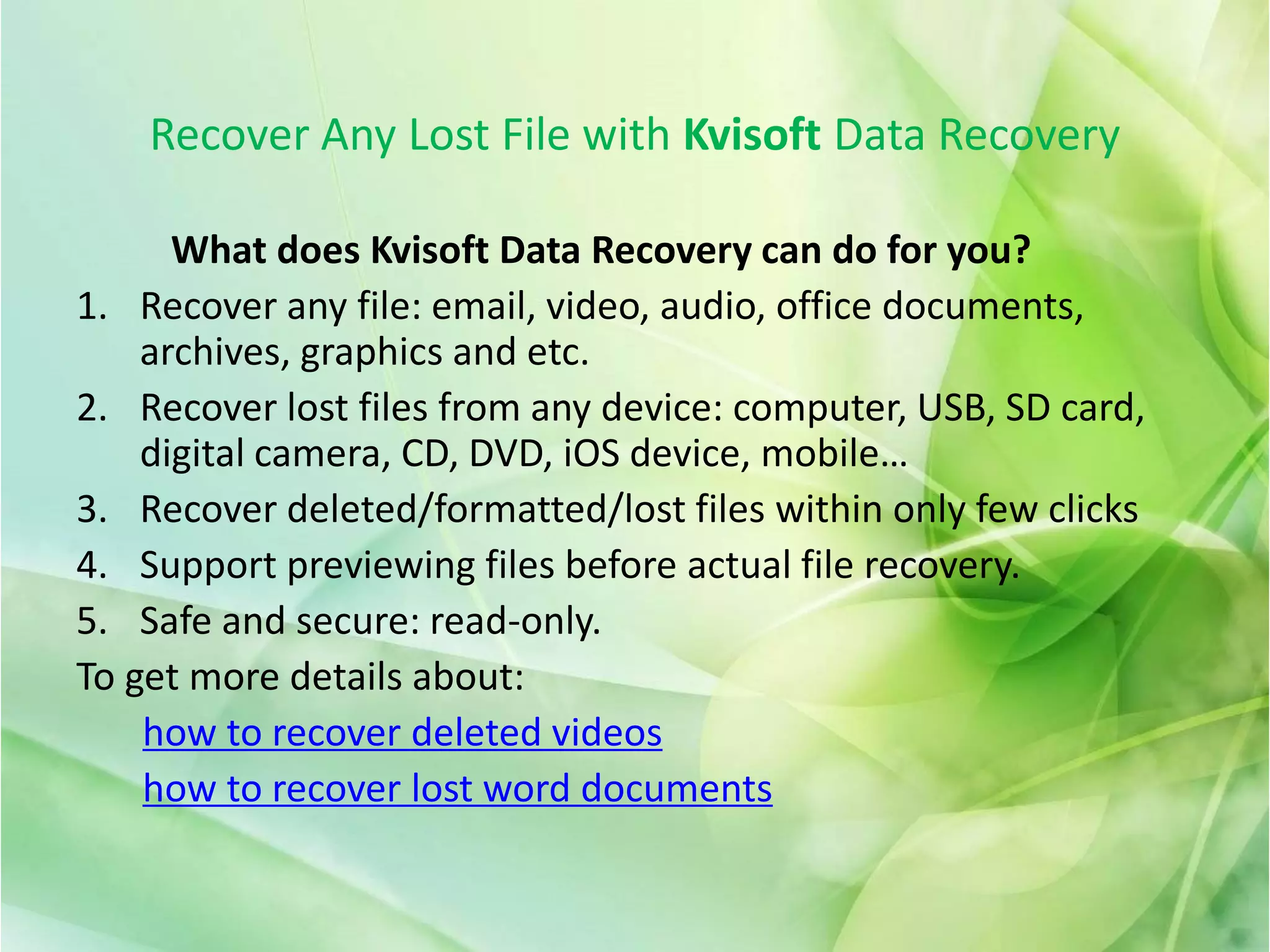 How to Recover Deleted Files for Free with Recuva | PDF