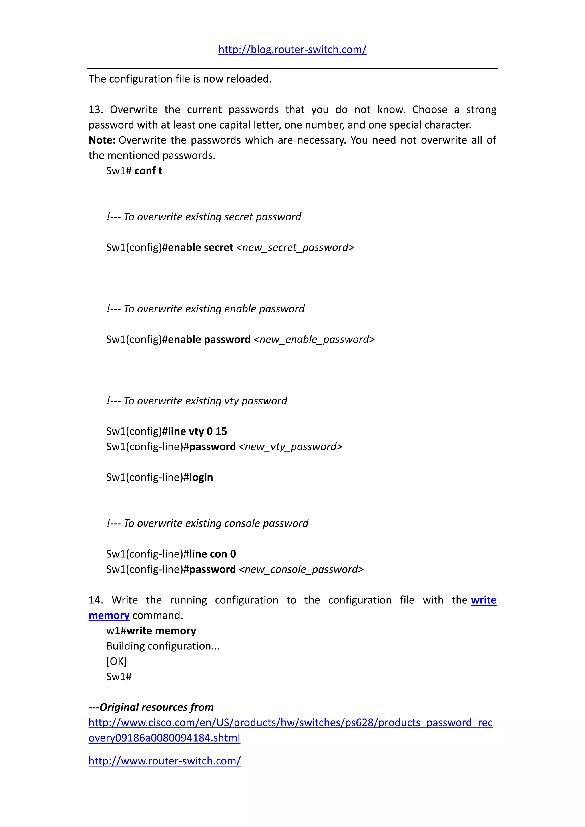 How To Recover Password On The Cisco Catalyst Fixed Configuration Layer 2andlayer 3 Switches Pdf