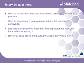 How to recruit amazing charity employees | PPT