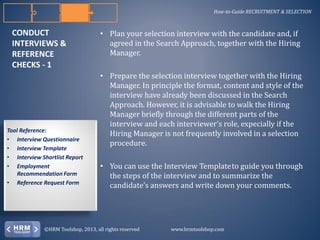 Recruitment & Selection - How to recruit and select new employees. A ...
