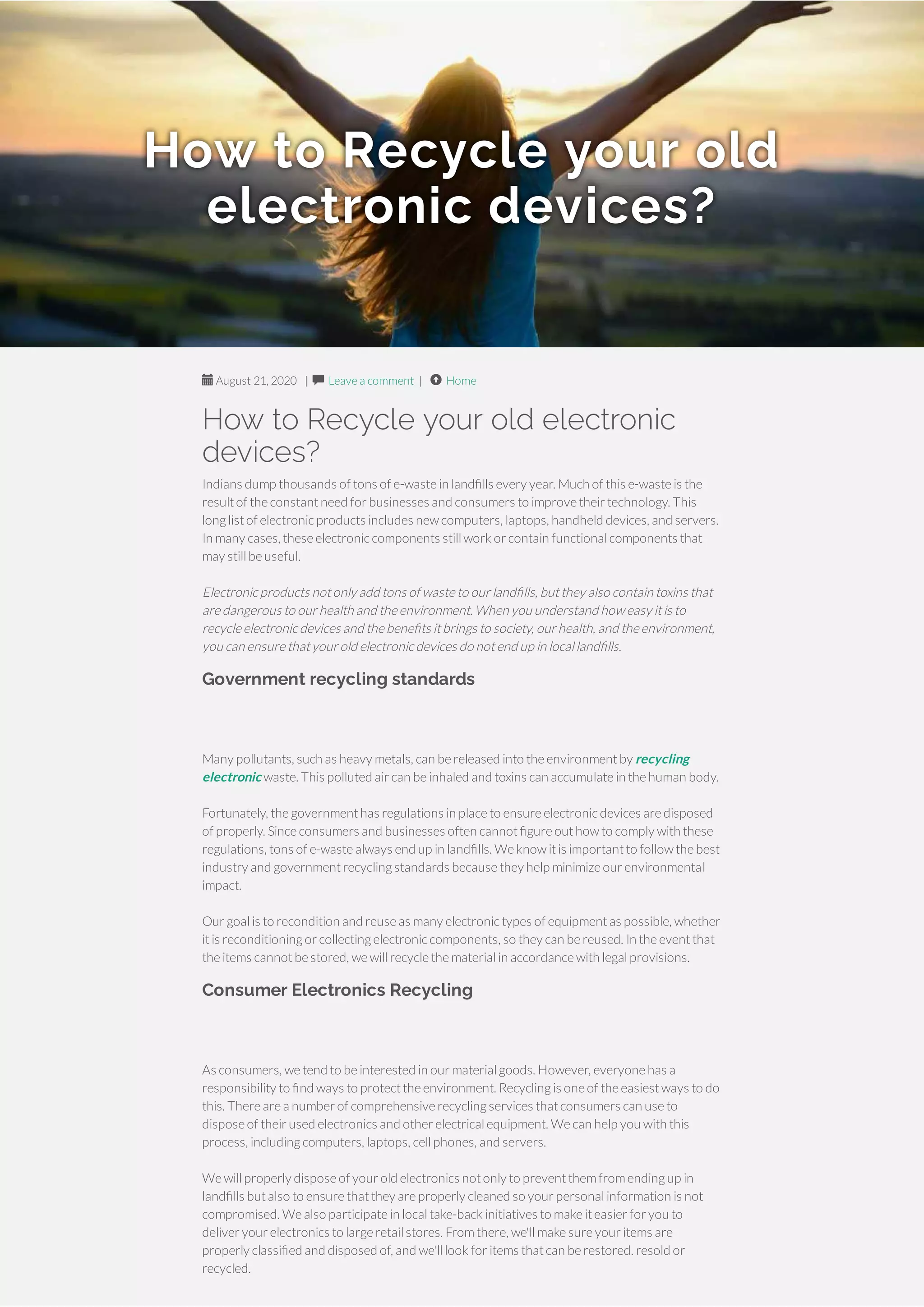 How to recycle your old electronic devices | PDF