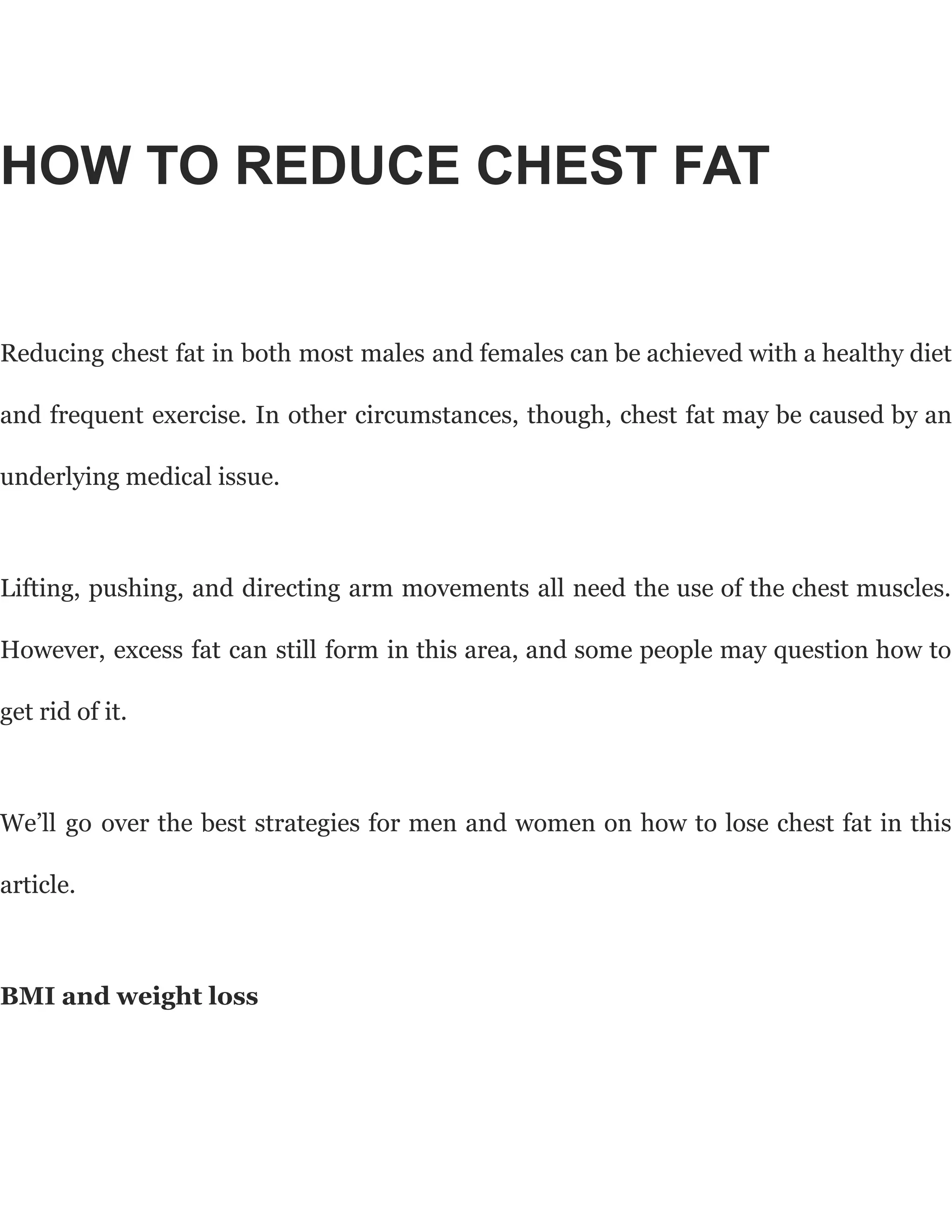 How to reduce chest fat fast | PDF