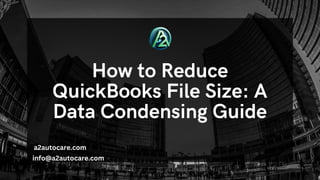 How to Reduce QuickBooks File Size: A Data Condensing Guide | PDF