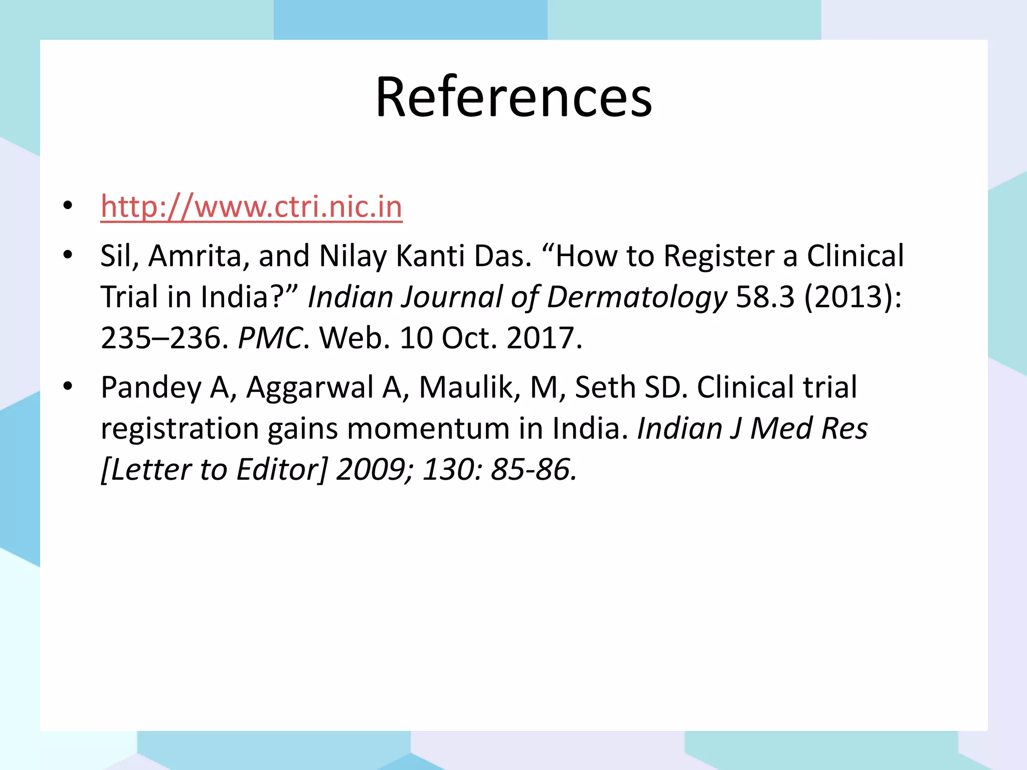 How to register a clinical trial india | PPTX
