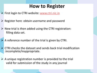 How to register a clinical trial india | PPTX