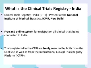 How to register a clinical trial india | PPTX