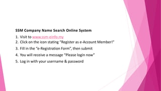 How to register a company in Malaysia with ssm step by-step guide | PDF