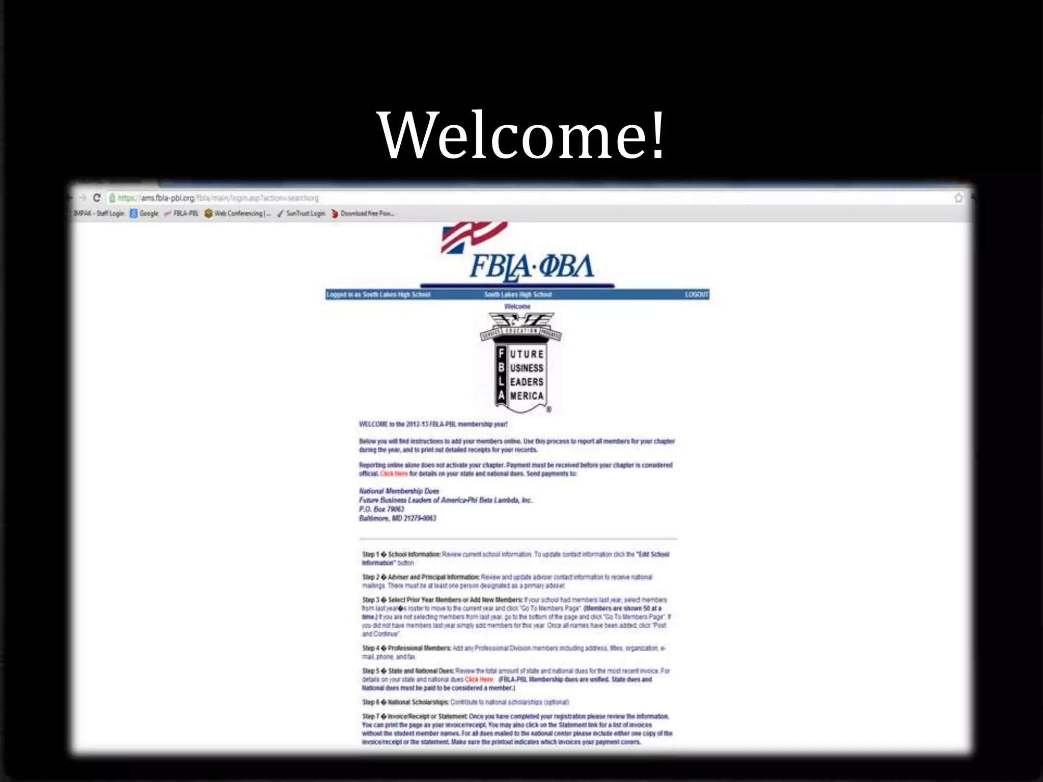FBLA-PBL - How to Register Members | PPT