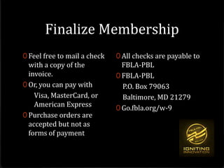 FBLA-PBL - How to Register Members | PPT