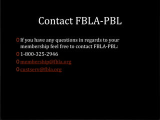 FBLA-PBL - How to Register Members | PPT