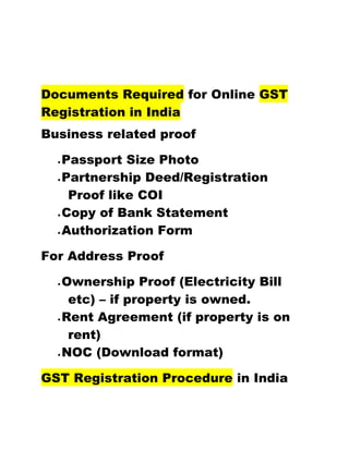 How to register under gst | PDF