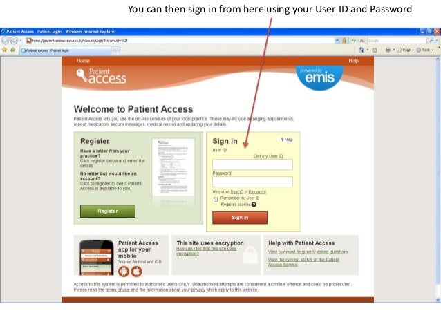 How to register with the new look emis