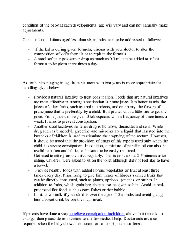 How to relieve constipation in children quickly | PDF