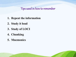 How to remember | PPTX