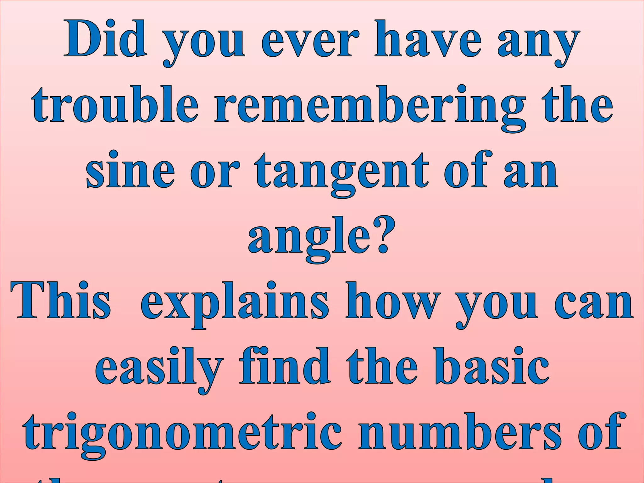 How to remember the trigonometric table | PPT